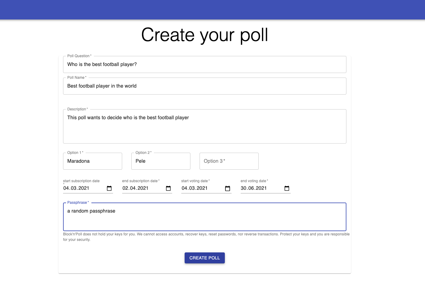 Block'n'Poll - Blockchain polling web application | Algorand Developer ...